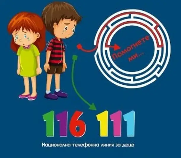 116 111 е Националната телефонна линия за психологическа подкрепа или ...